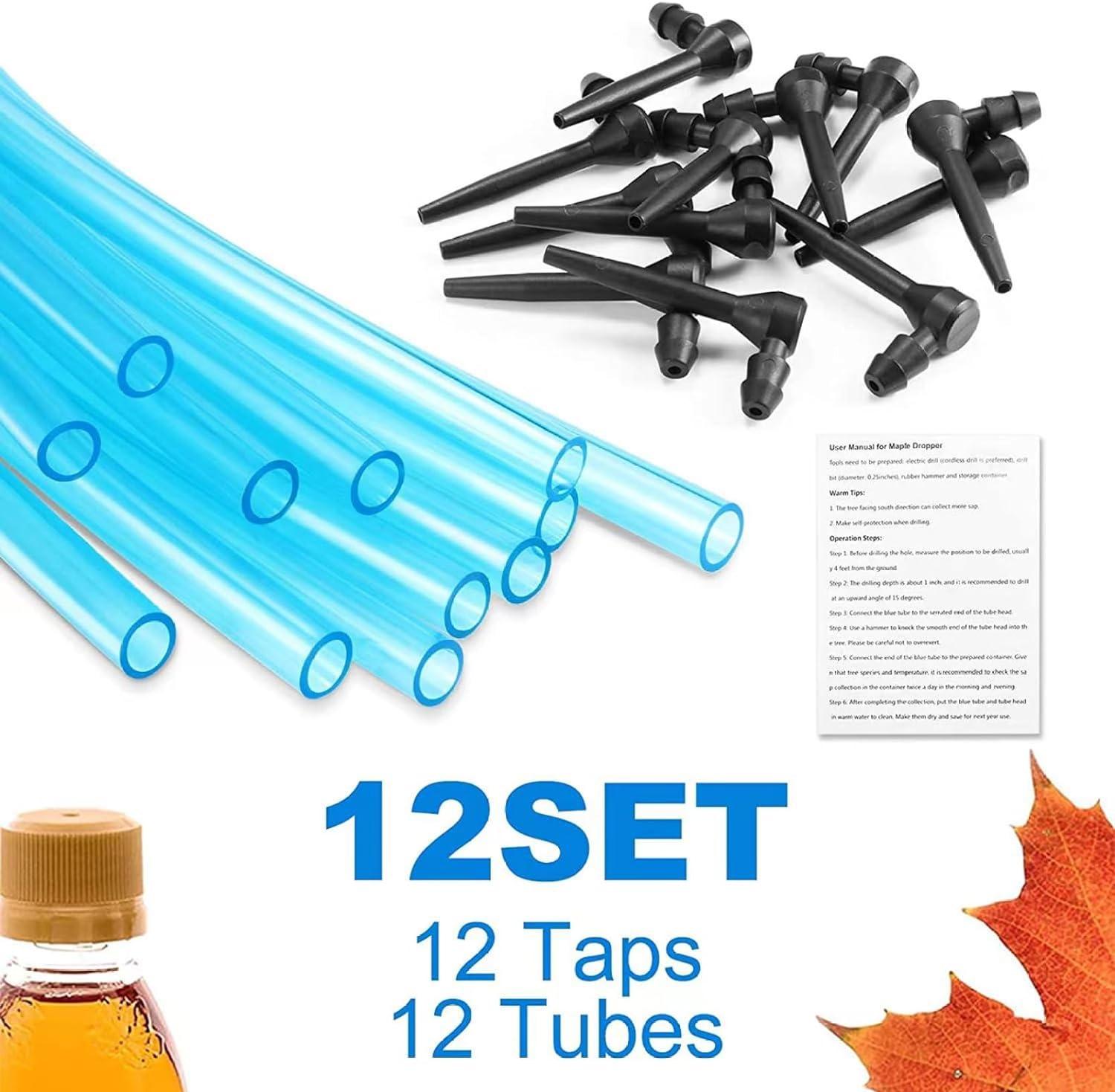 NIDONE Maple Syrup Tapping Kit Maple Taps Set with 24in Tubes 12 Set ...