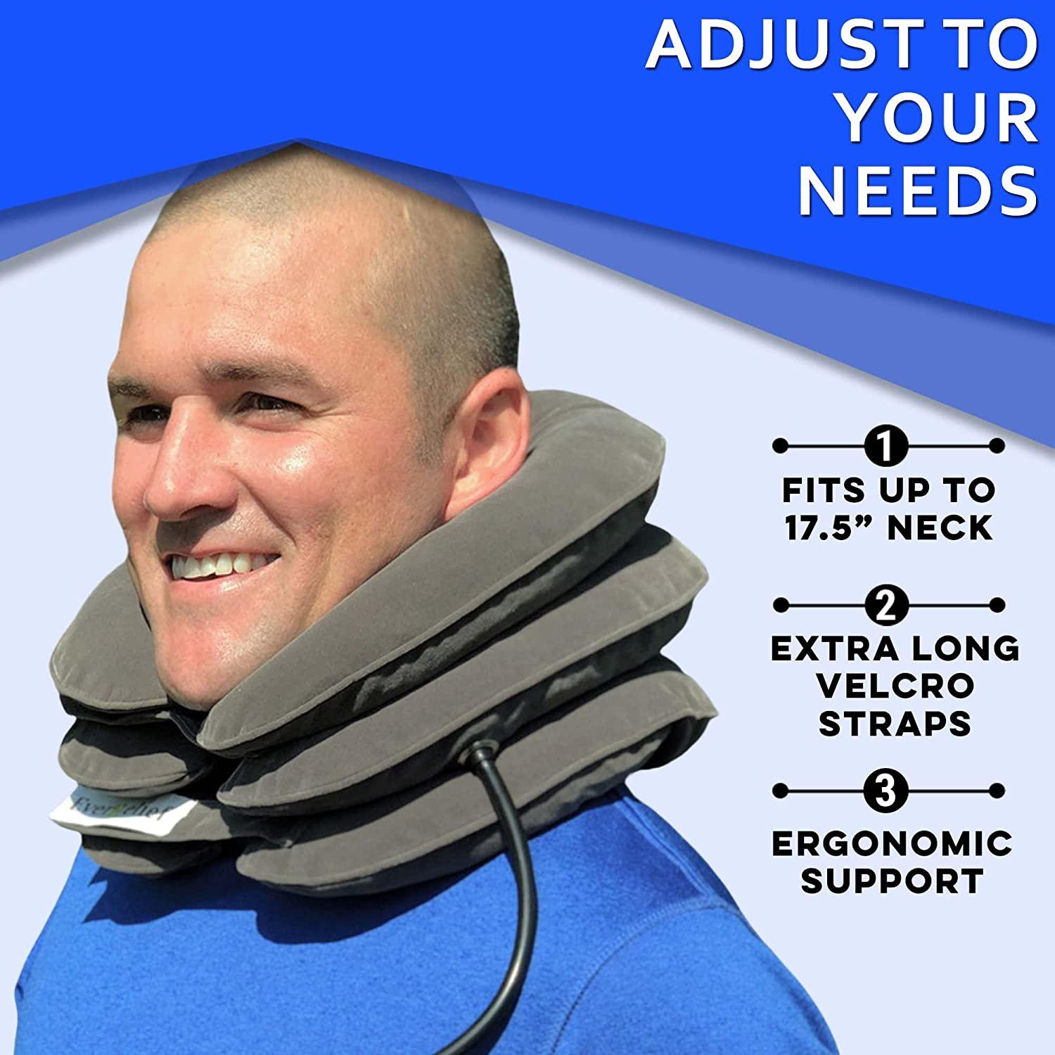 Cervical Neck Traction Device by EverRelief - Inflatable Collar for ...