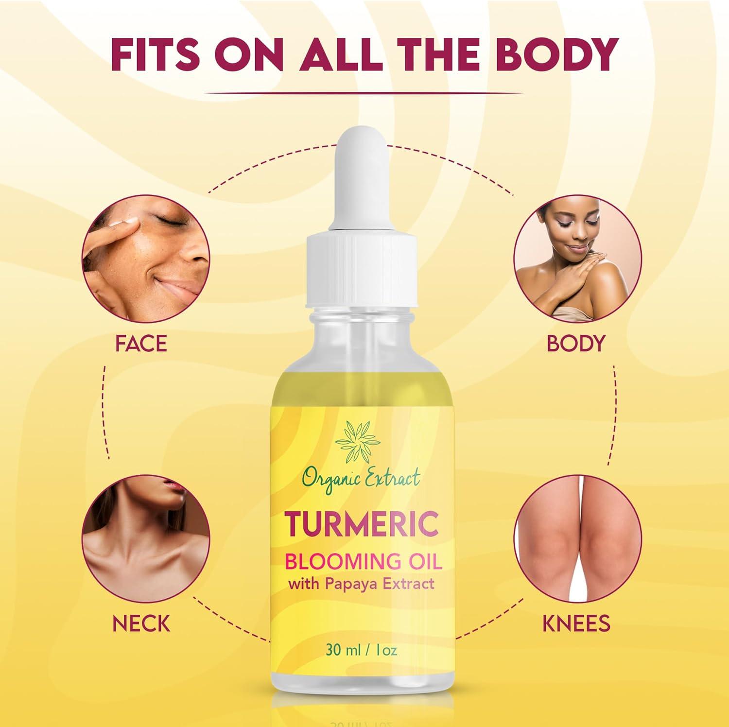Organic Turmeric Body Oil 1 fl oz / 30 ml | Skin Brightening Essential ...