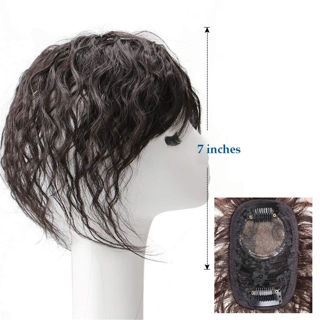 Silk Base Curly Toupee for Thinning Hair - 7 Dark Brown | High-Quality ...