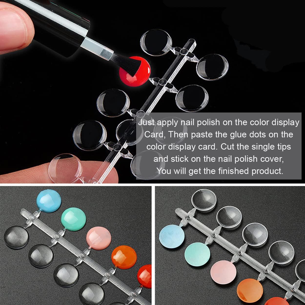 240 pcs Round False Nail Display Tips | Clear Nail Art Chart with ...