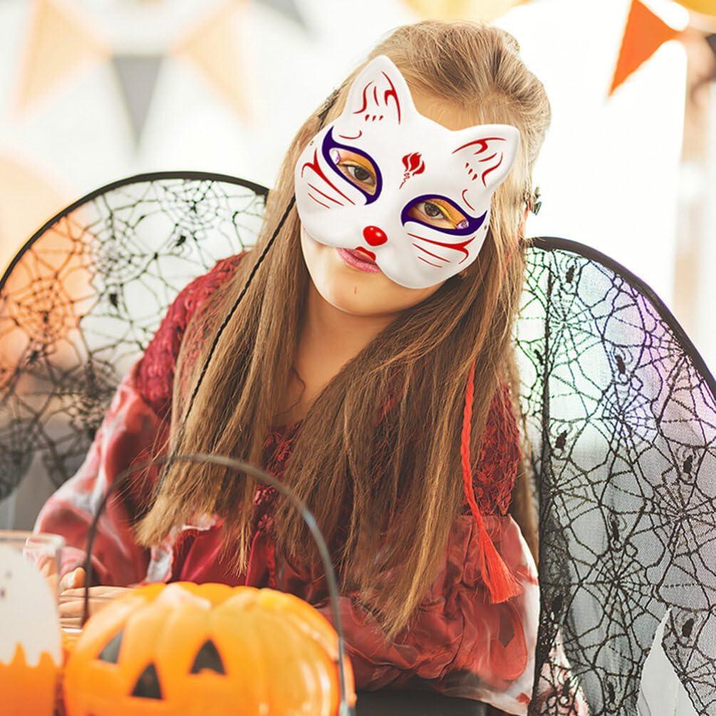 Buy Toyvian 2pc Cat Mask - White Fox Half Mask for DIY Halloween ...