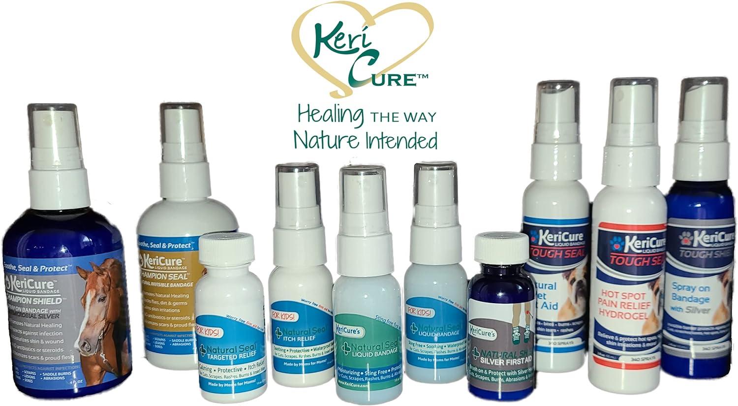 KeriCure Natural Seal Invisible Liquid Bandage 2 Pack - Soothe, Seal ...