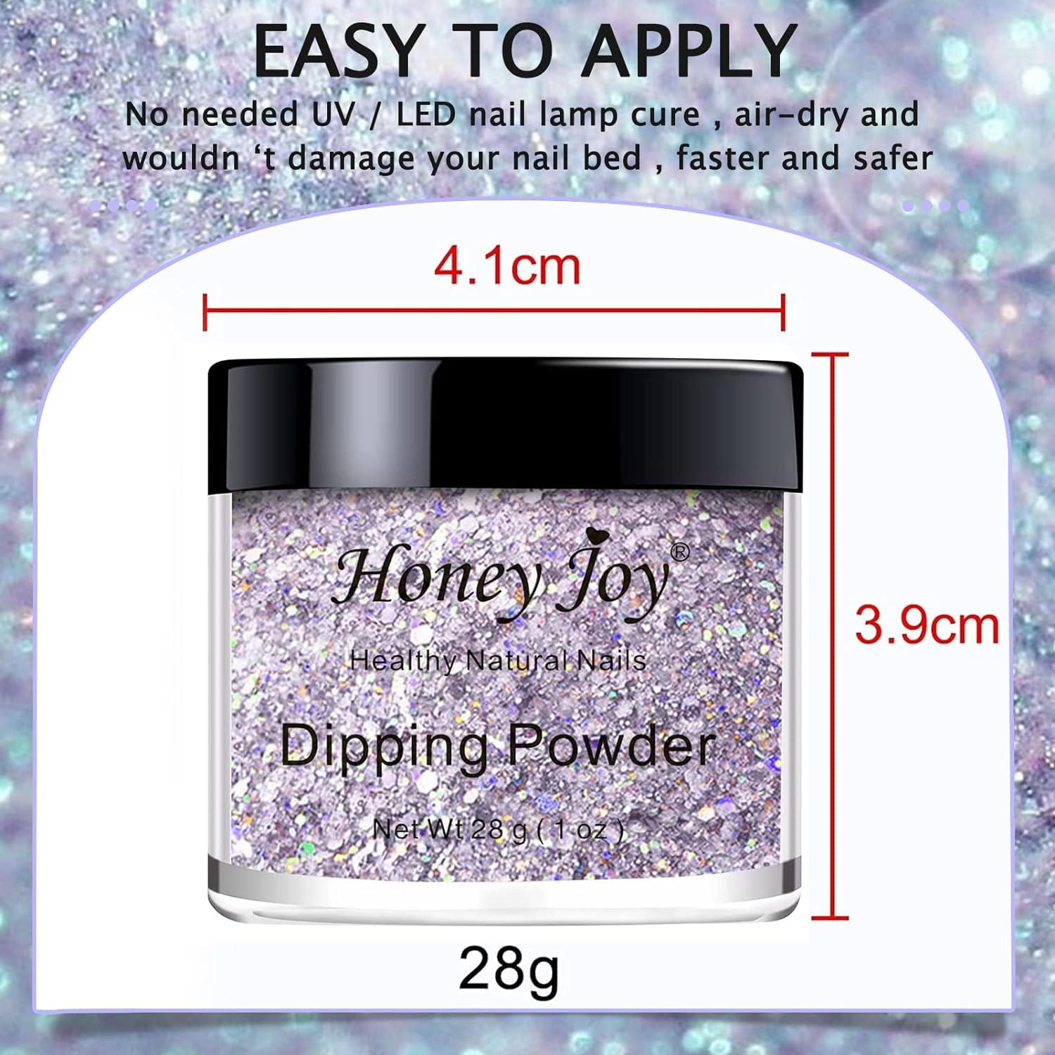 Shine Glitter Hexagon Sequins Dipping Powder Nails - Long-Lasting & UV ...