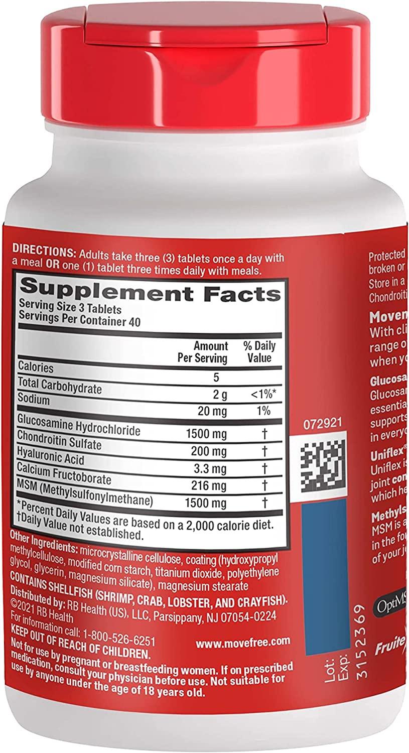 Move Free Advanced Joint Support Supplement 3x120 Bottles - Mobility ...