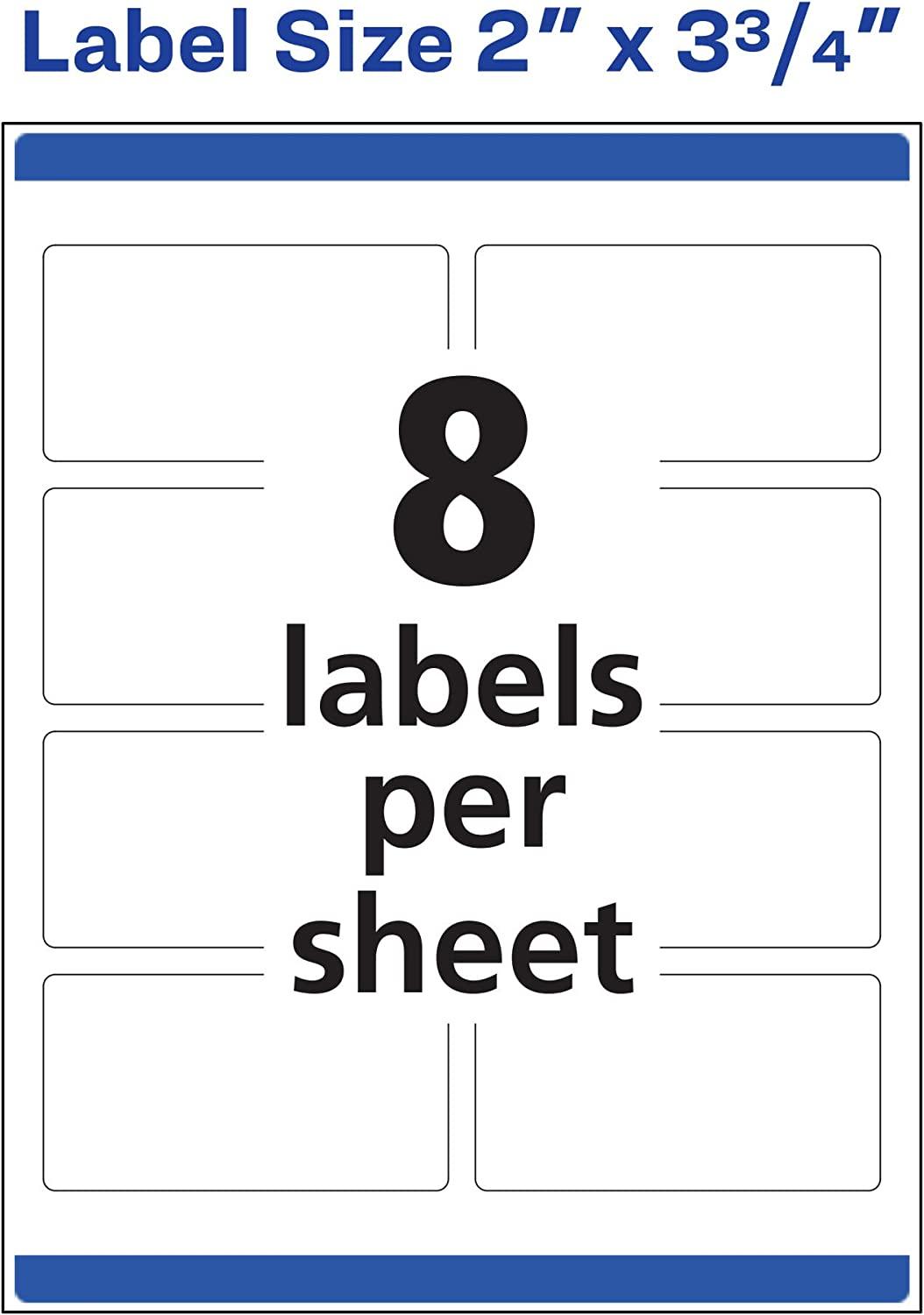 Avery Waterproof Oil-Resistant Film Labels 2 x 3.75 - 80 Labels (64504 ...