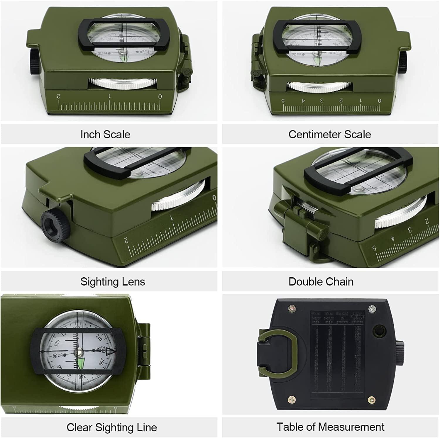 euBSWA Professional Outdoor Military March Compass - Waterproof ...