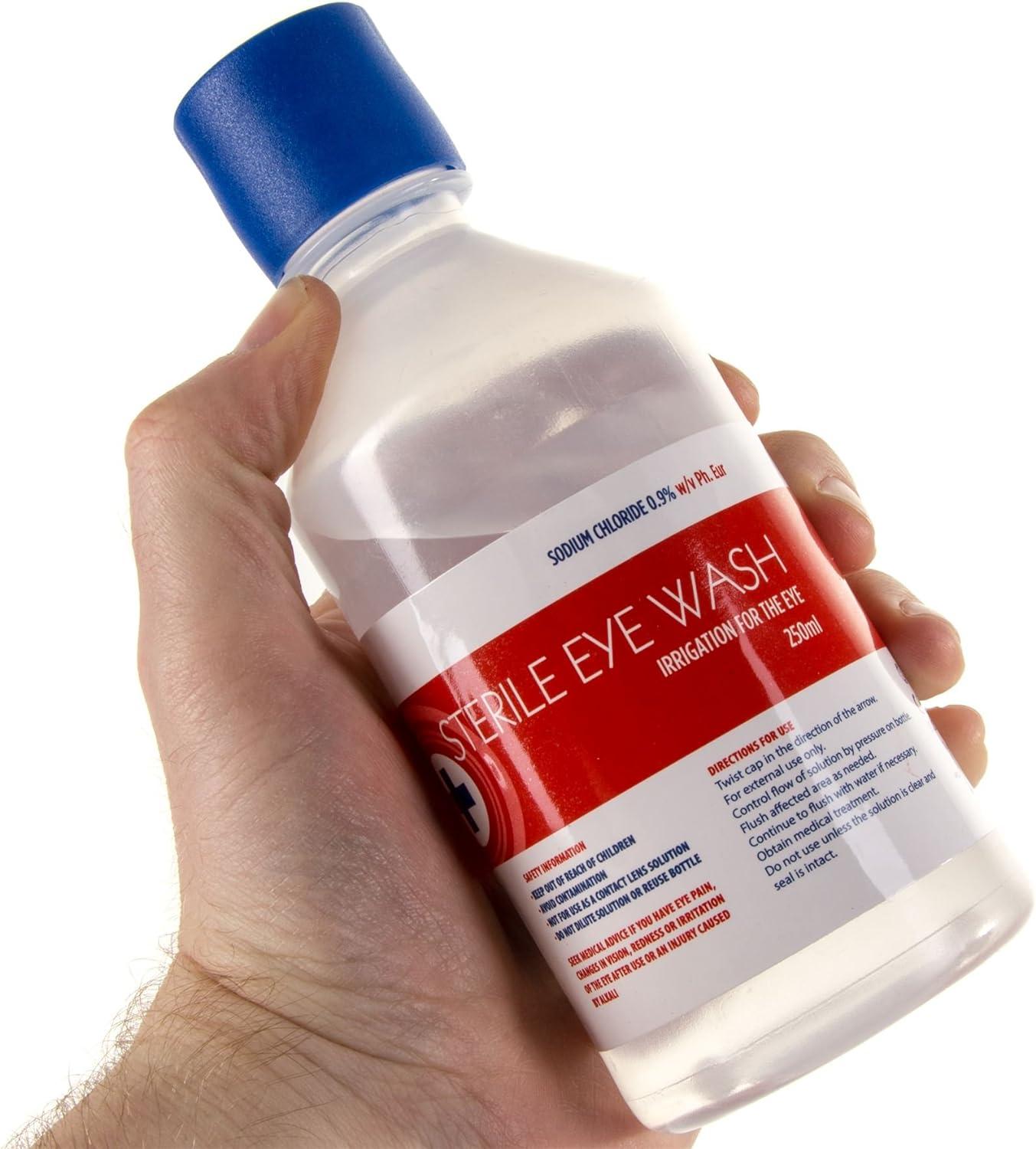 3X Sterile Saline 250ml Eye Wash Solution Bottles - First Aid Wound ...