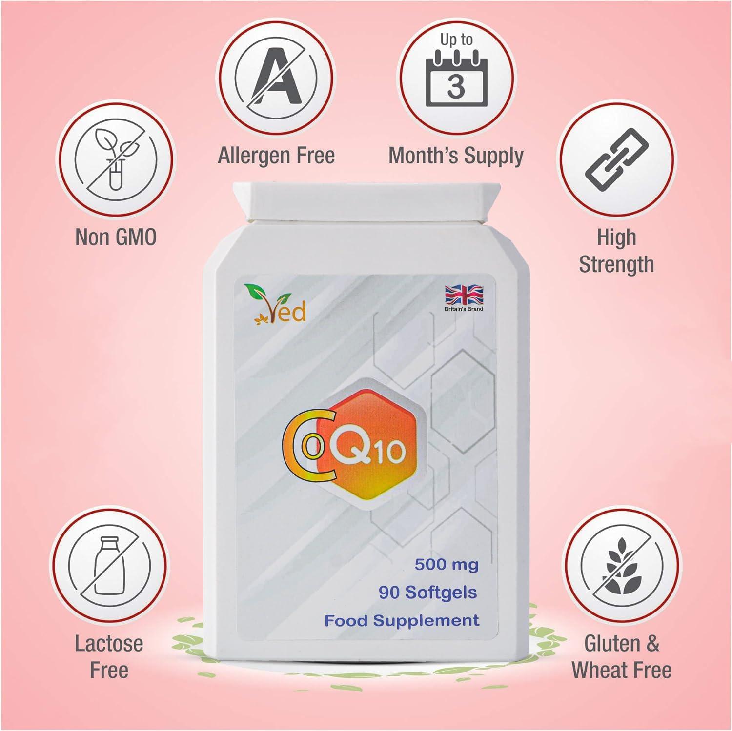 VED Co Enzyme Q10 500mg Softgels | Heart & Muscle Support | Cellular ...