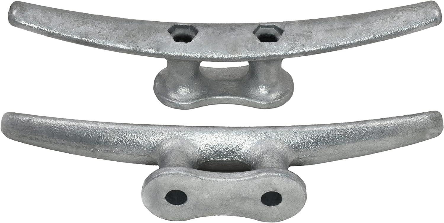 QPURO 8 Inch Galvanized Cast Iron Boat Dock Cleats - 5-Pack Rope Cleat ...