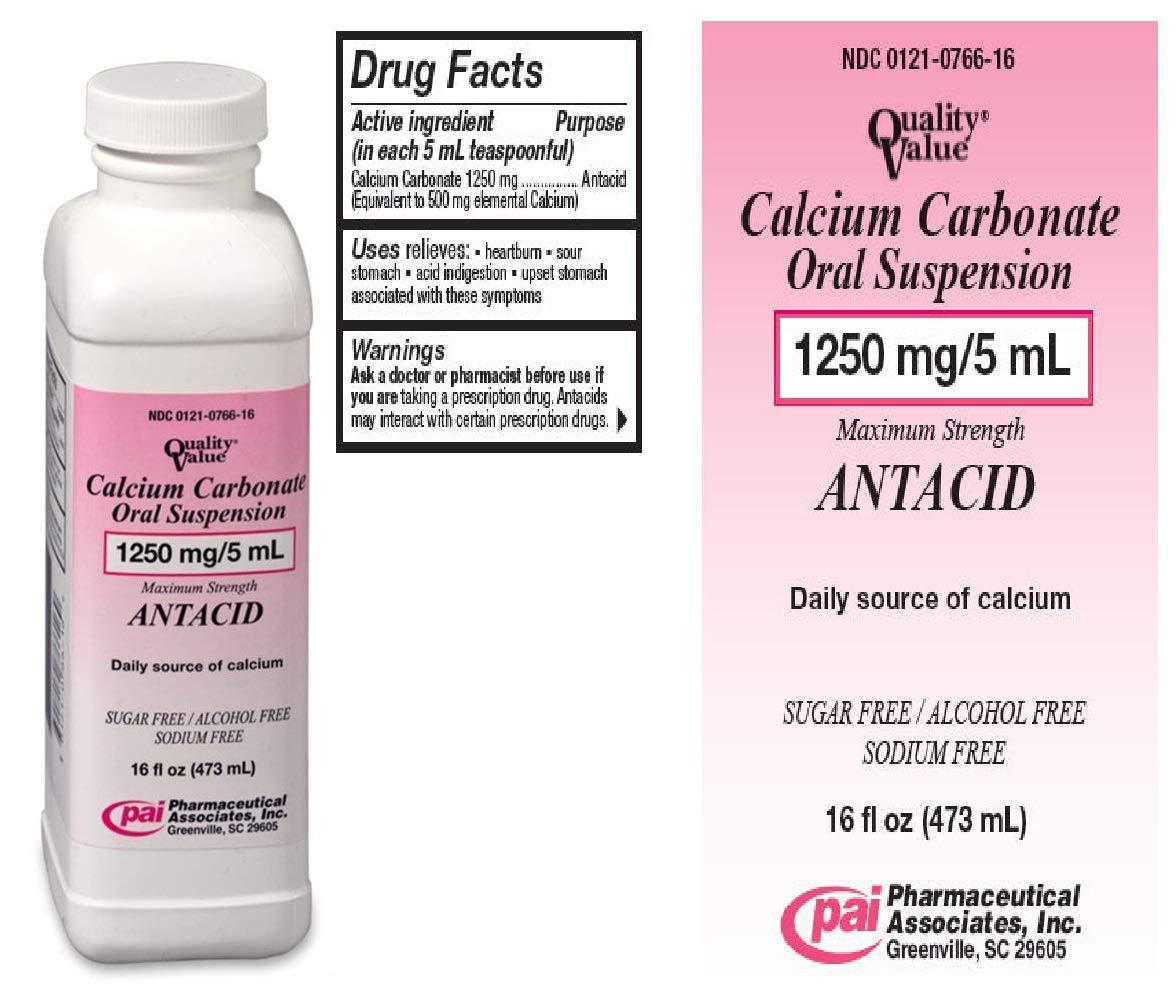 Calcium Carbonate Oral Suspension 1250mg/5 ml - 16 Oz | 16 Fl Oz - Pack ...