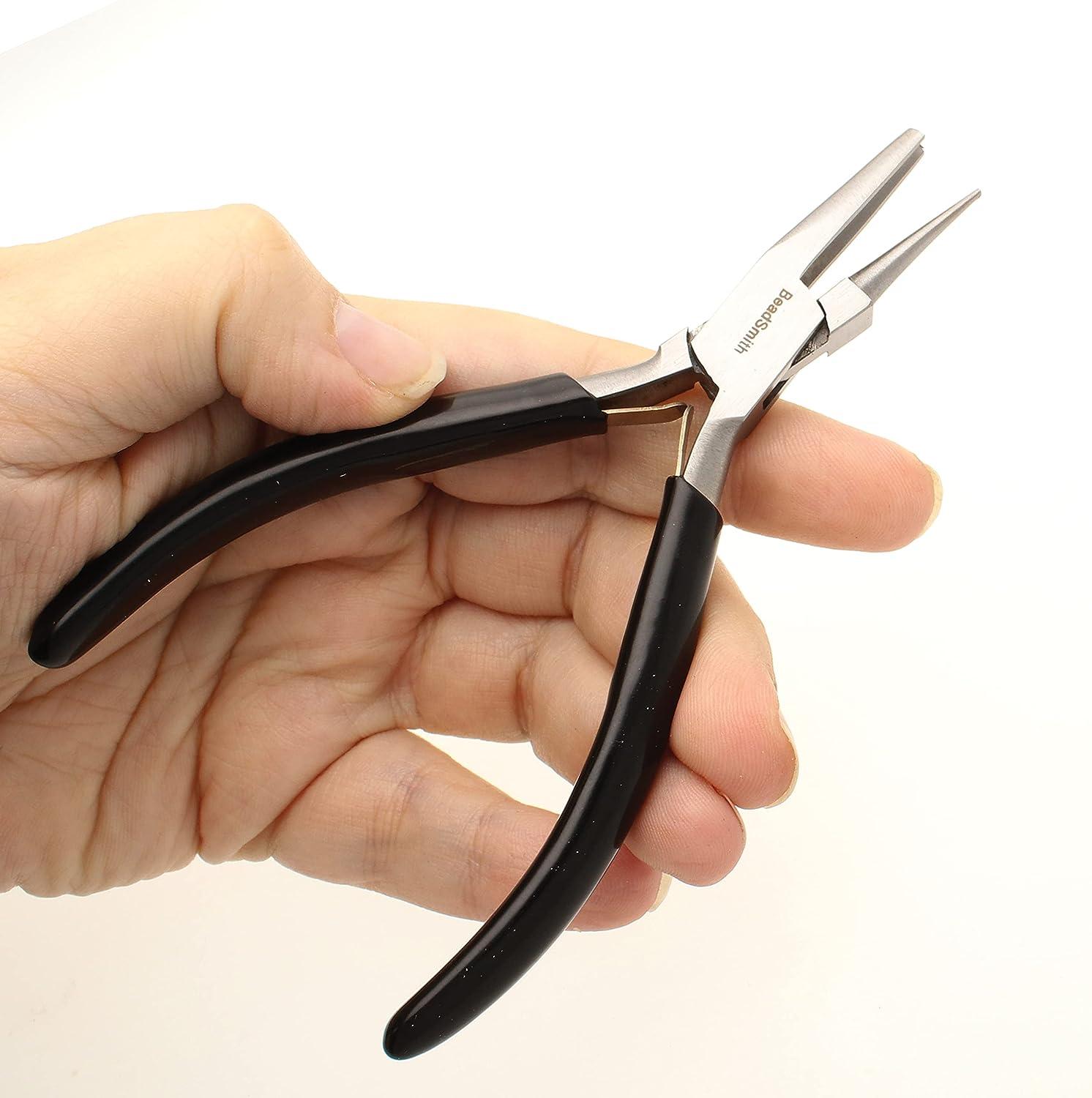 Beadsmith Concave/Round Nose Pliers 5 - Steel Head, Double Leaf Springs ...