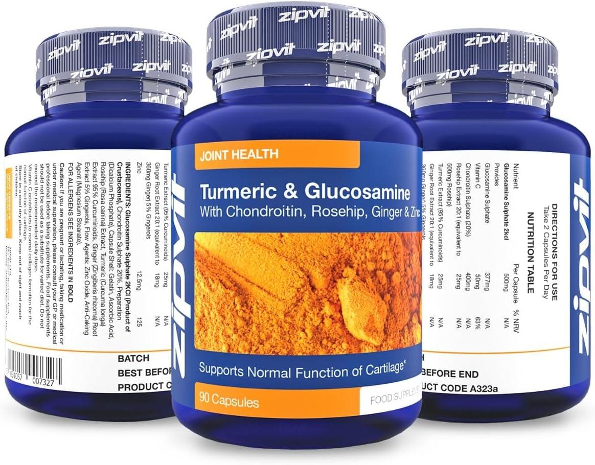 Turmeric Curcumin + Glucosamine & Chondroitin Complex with Vitamin C ...