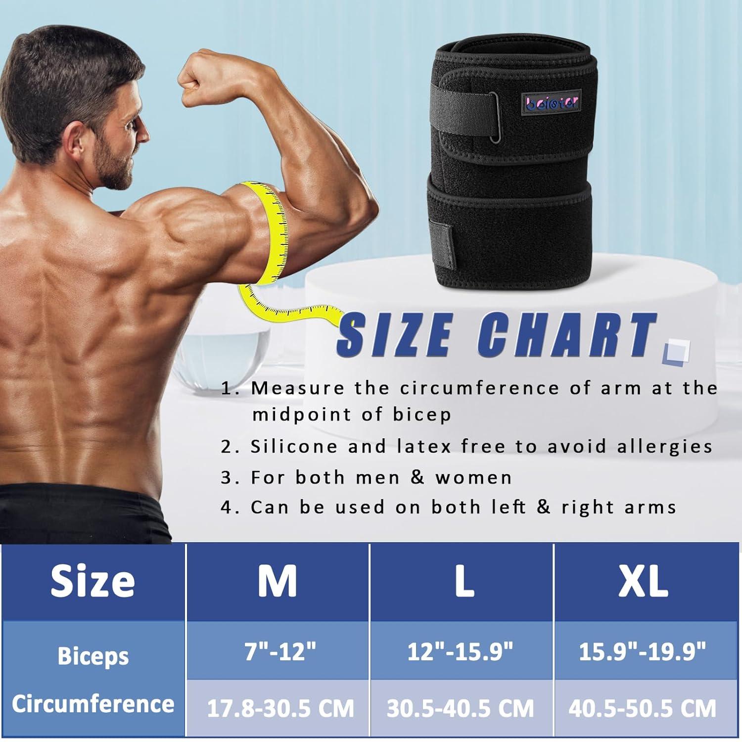Beister Compression Upper Arm Brace - Biceps Tendonitis Support Sleeve ...