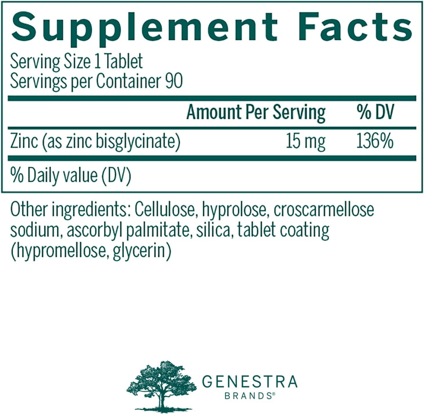 Genestra Brands Zinc | 90 Tablets | Immune & Skin Health Support
