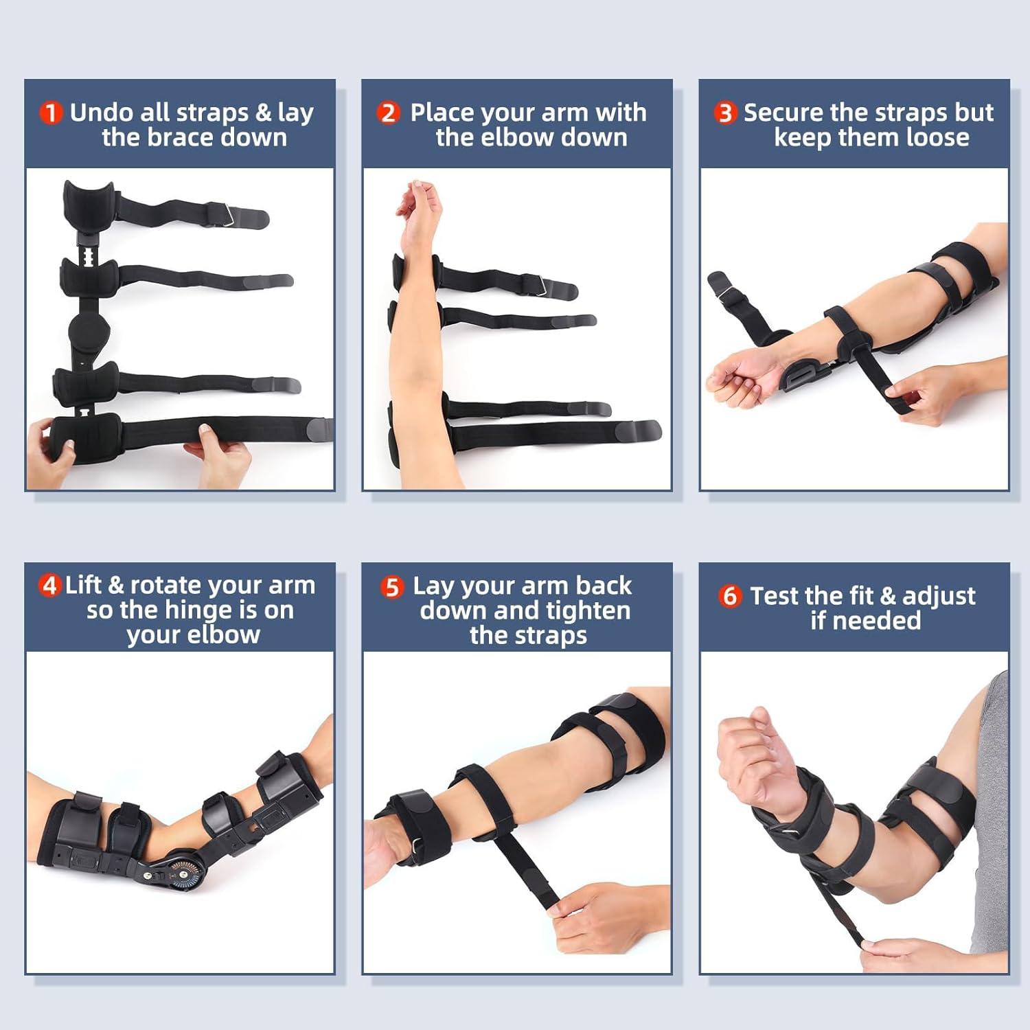 Hinged Adjustable Elbow Brace for Post-Surgery Recovery | ROM Arm ...