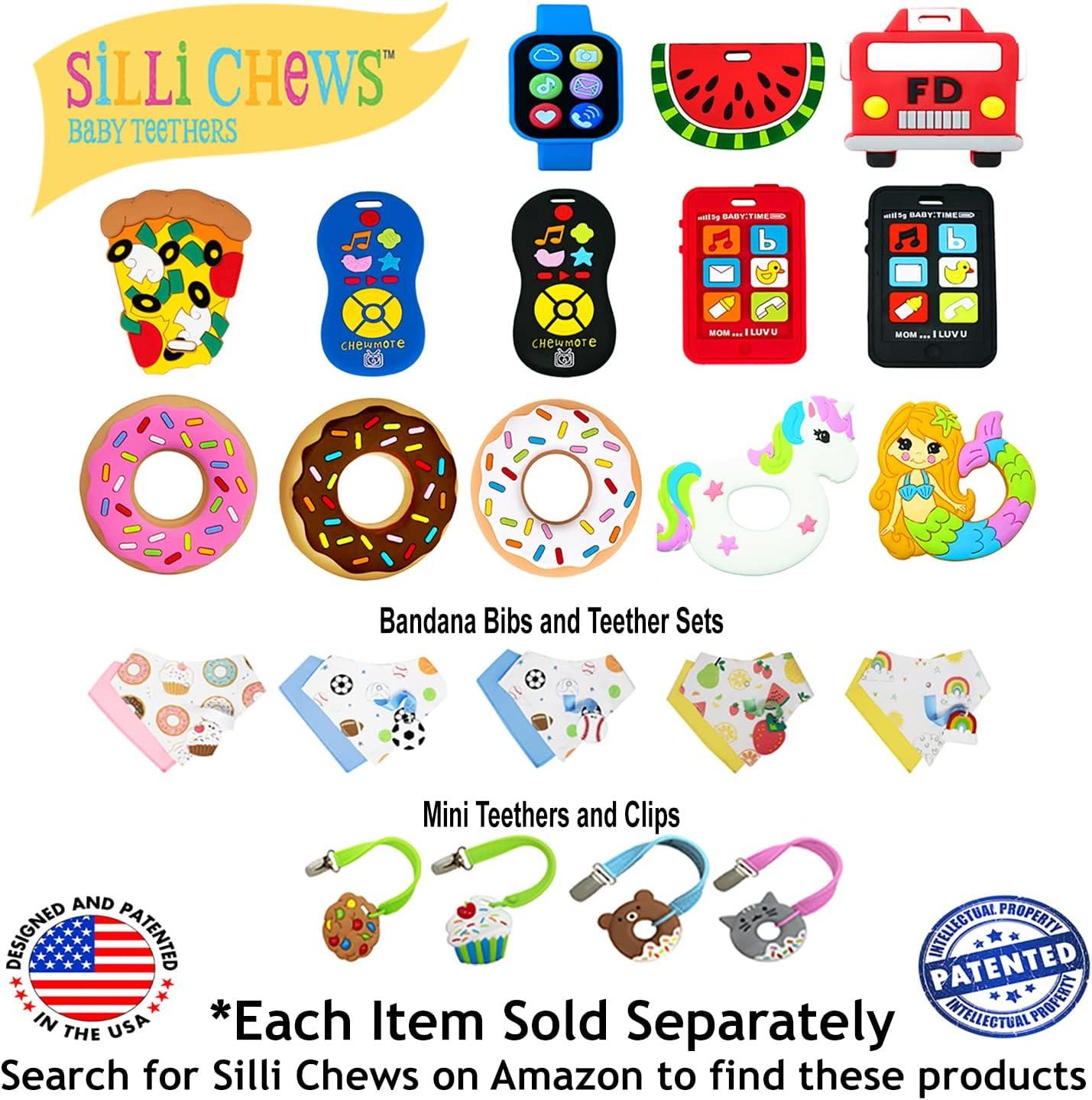 Silli Chews Chocolate Donut Teething Toy - Safe Silicone Teether for ...