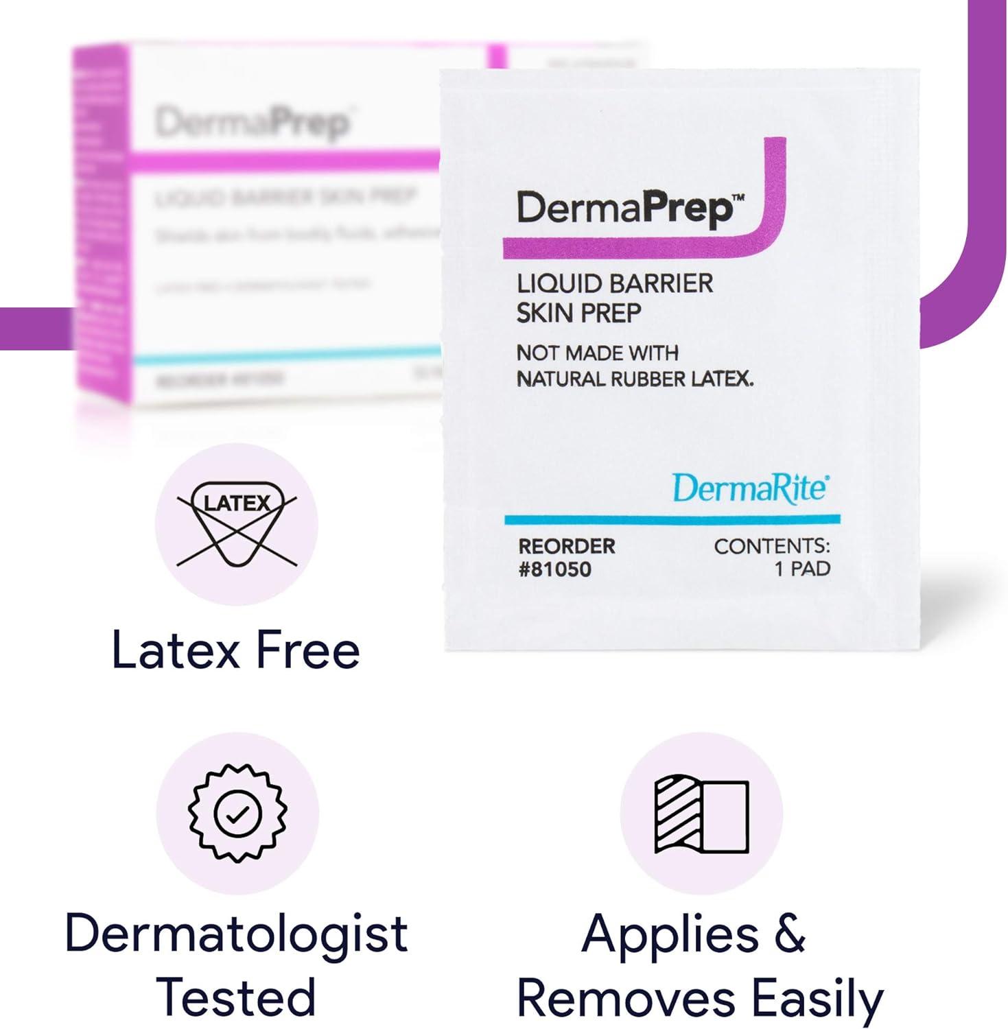 DermaPrep Skin Prep Pads - 100 Pack | Shields Skin from Fluids ...