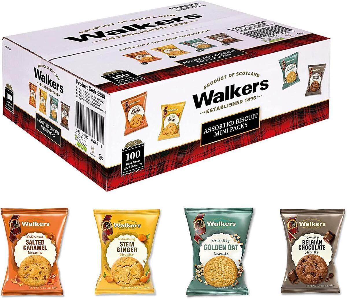 Walkers Assorted Biscuits Mini Packs 100 x 25g | Buy Now with Express ...