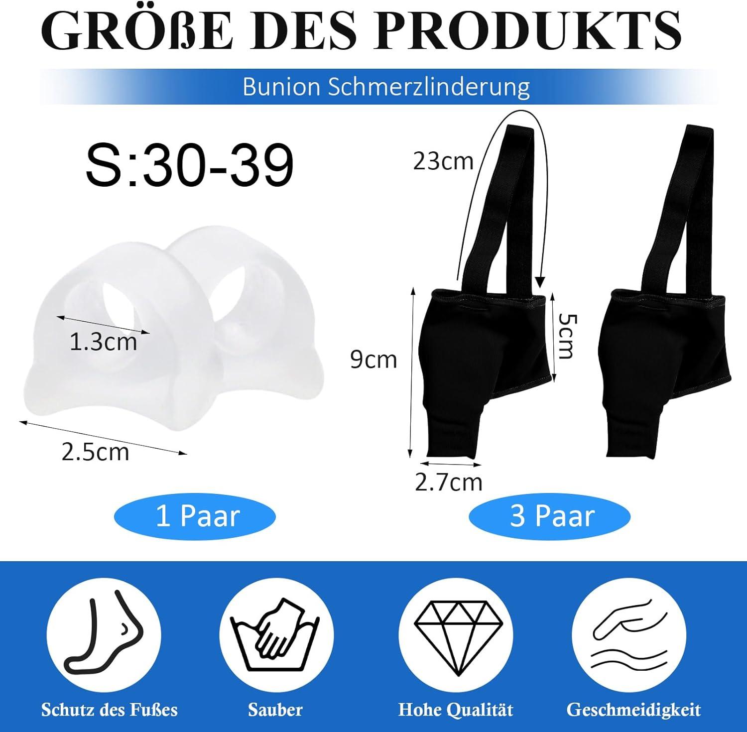 Zynery 6stk Hallux Valgus Toe Spreader - Non-Slip Straps & Gel Inserts ...