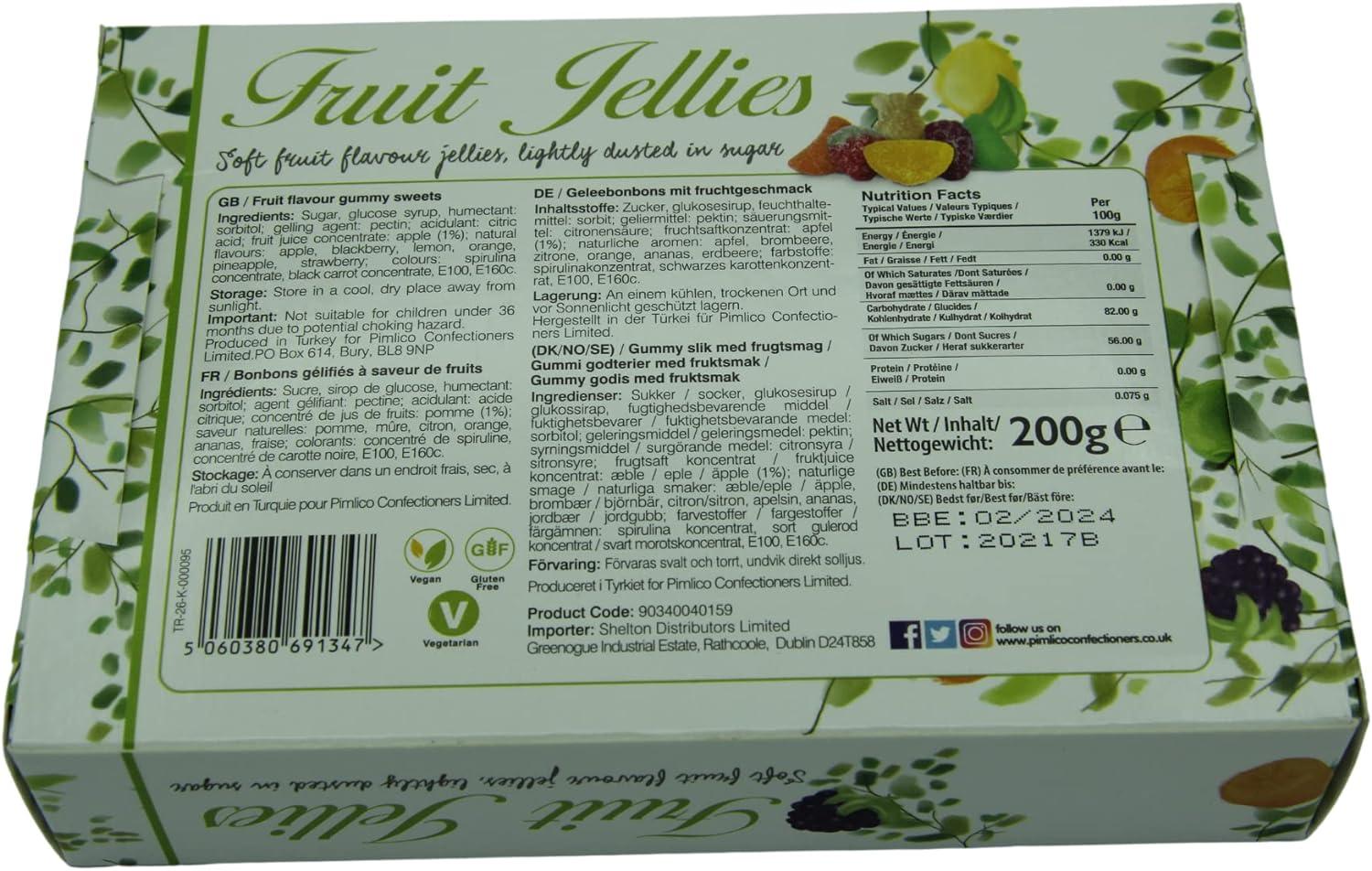 Vegan Sweets - Pimlico Fruit Jellies Gift Box 200g - Bundle of 2 | Buy ...