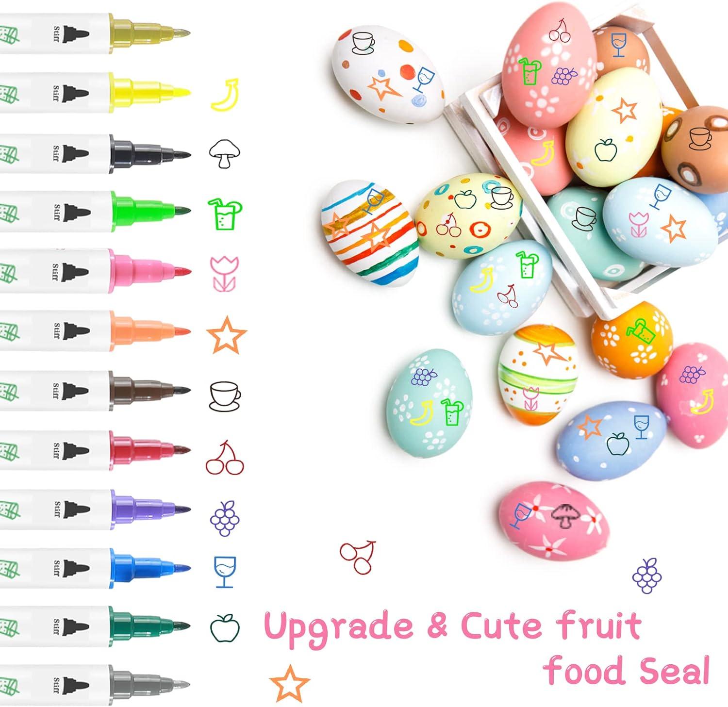 12pcs Edible Food Coloring Pens - Fine&Thick Tip, Food Grade Decorator ...
