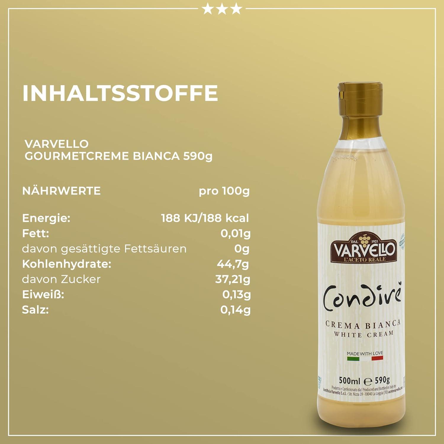 Varvello Balsamic Cream White - Authentic Balsamic Vinegar of Modena IGP 500ml | Buy ...