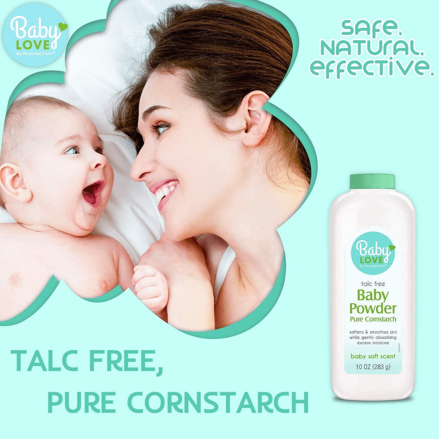 Organic Baby Powder: Pure Cornstarch - 10 oz | Gentle & Safe for ...