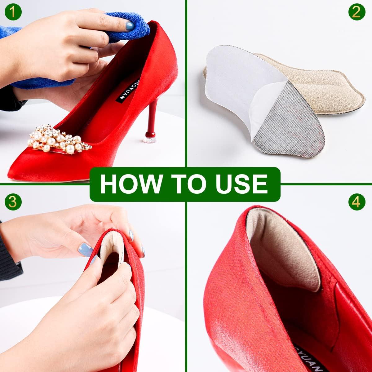 Women's Heel Pads Inserts - Prevent Heel Slip and Pain (4 Pairs) | Buy ...