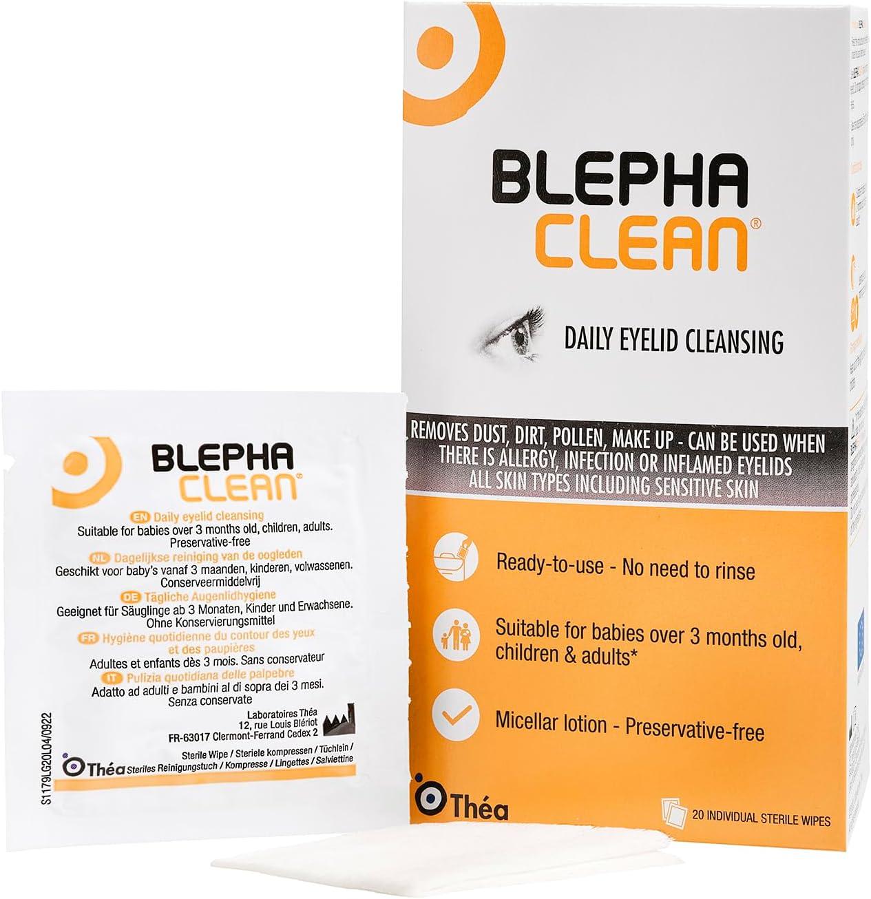 80 Blephaclean Daily Eyelid Wipes - Gentle Cleansing for Blepharitis ...