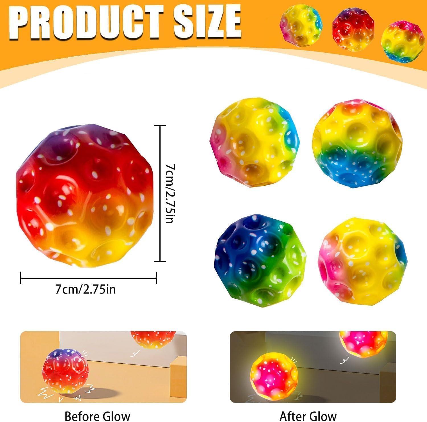6 Pieces Astro Jump Balls - Bright Moon Bouncing Toy 7cm for Kids ...