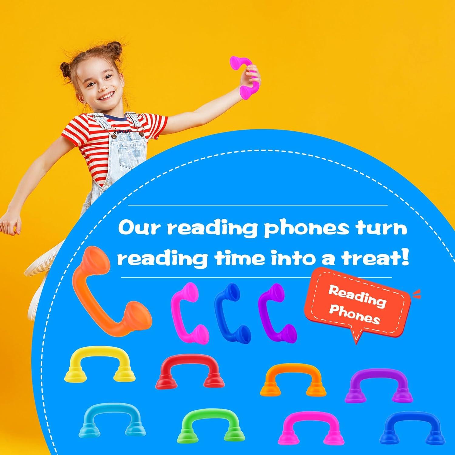 Cagemoga 24-Piece Whisper Reading Phones for Kids - Improve Reading ...