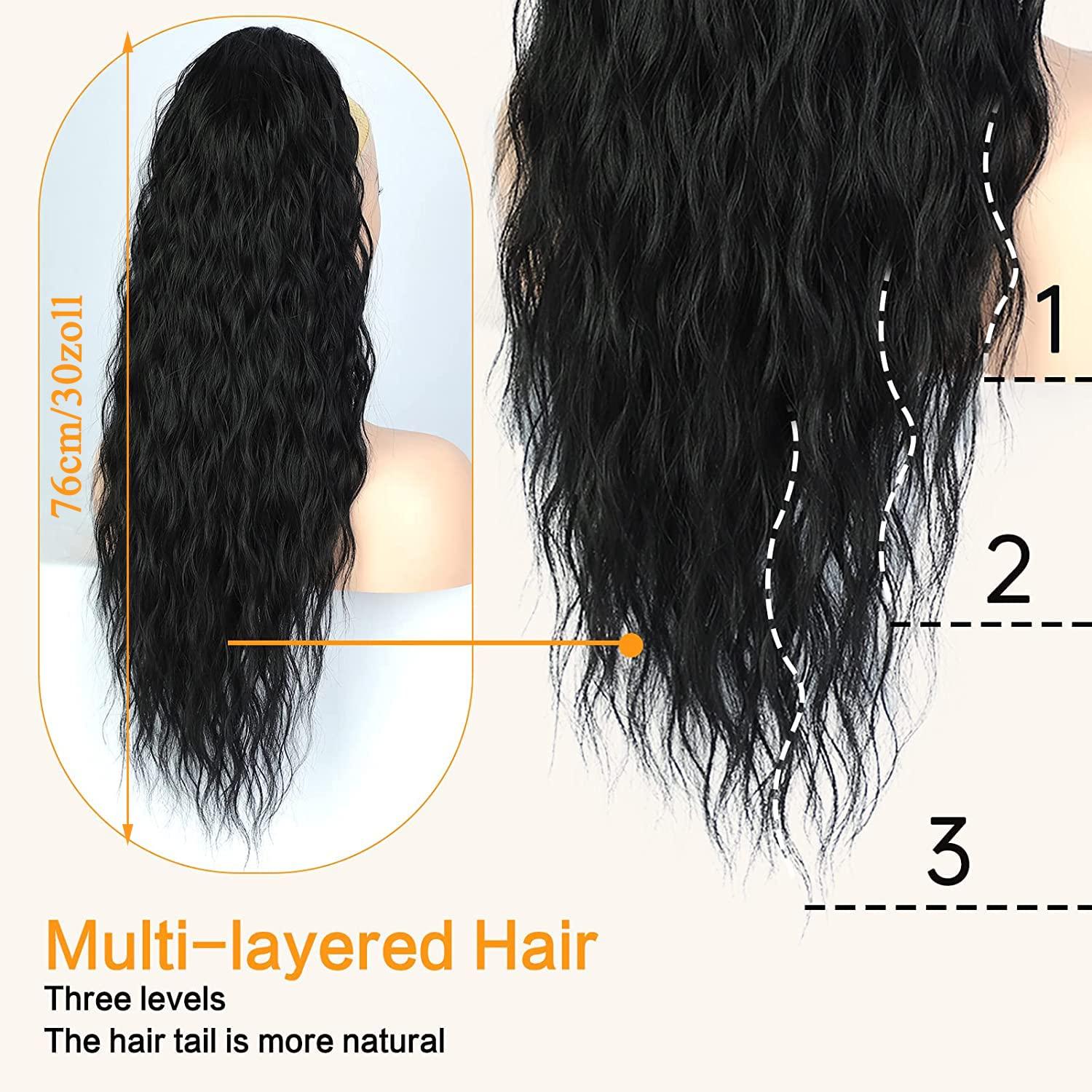 Shop Black Long Horse Tail Extensions - Natural Afro Braid Ponytail ...