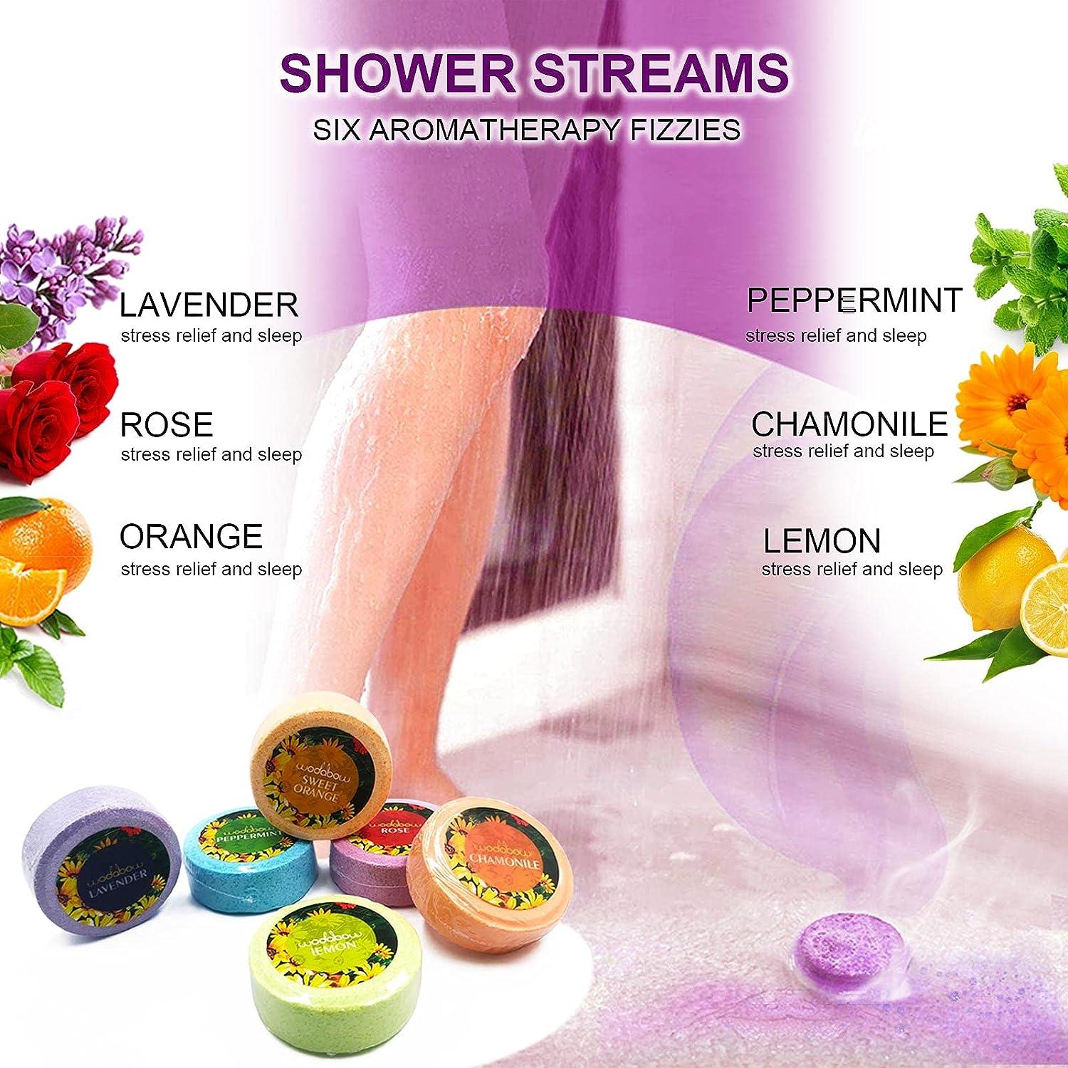 12-Piece Bath Bombs and Shower Steamer Combo Gift Set with Natural ...