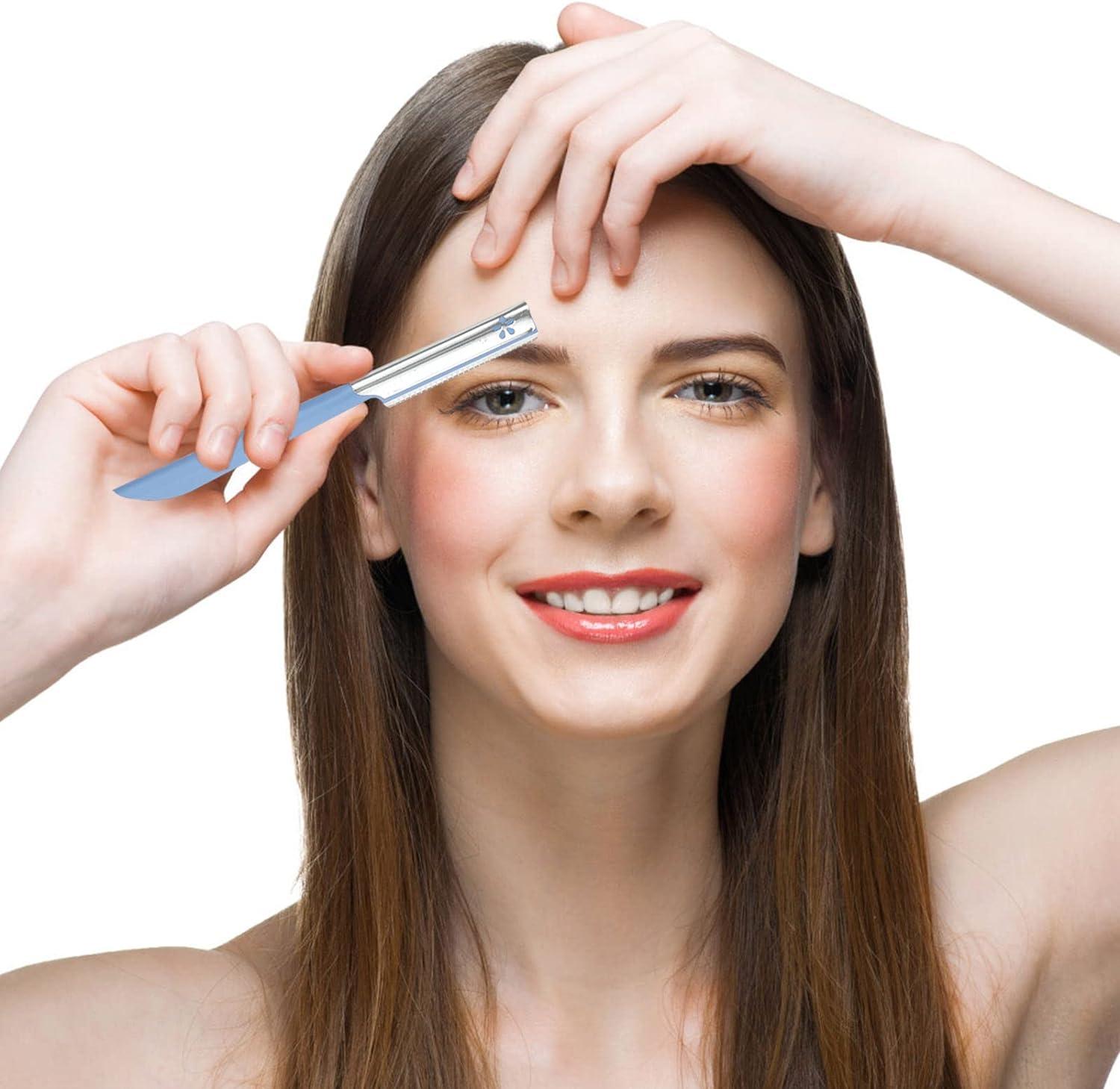 Beard Mustache Straight Razor & Eyebrow Trimmer Kit - Stainless Steel ...