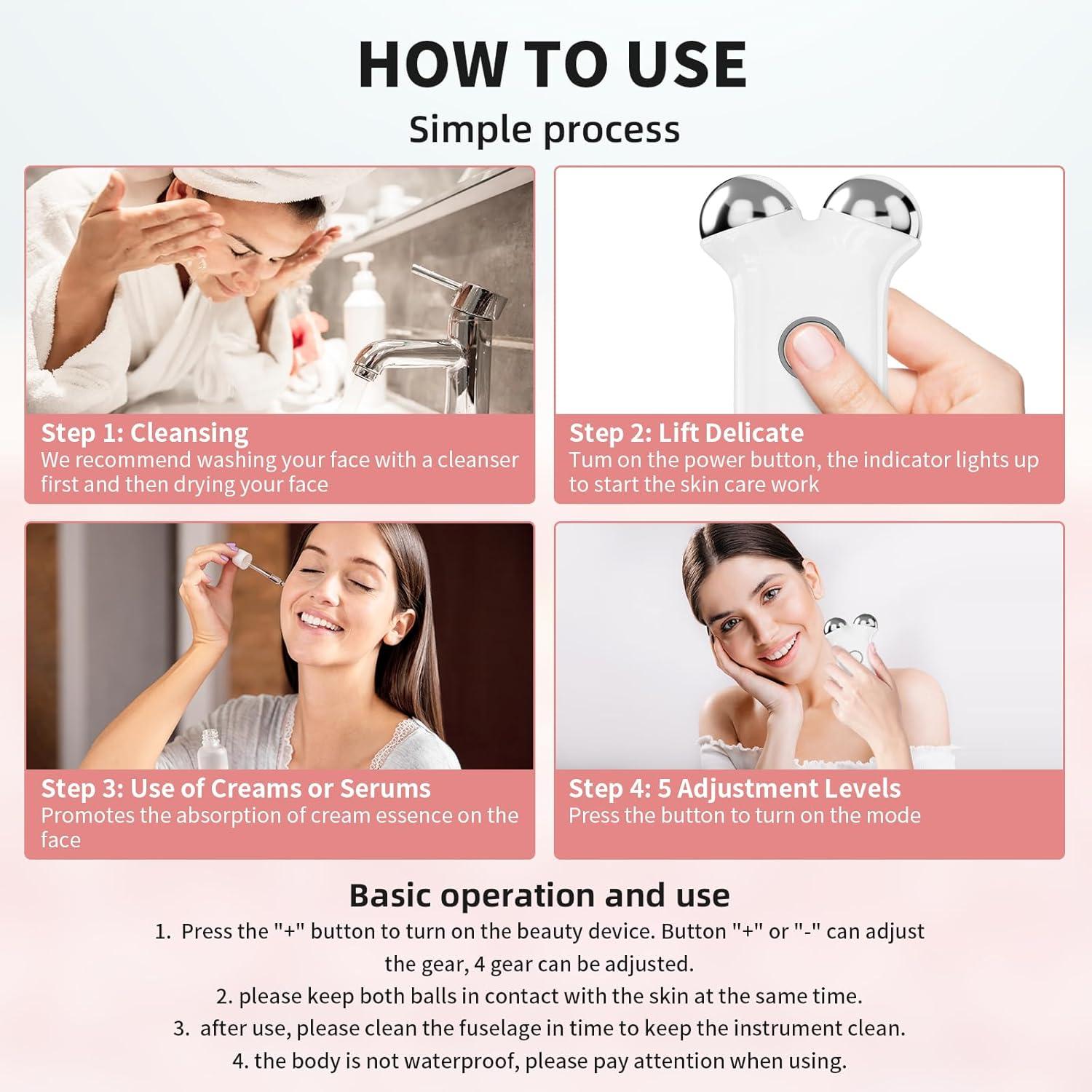 Microcurrent Face Roller - Skin Tightening Device for Wrinkles | Mini ...