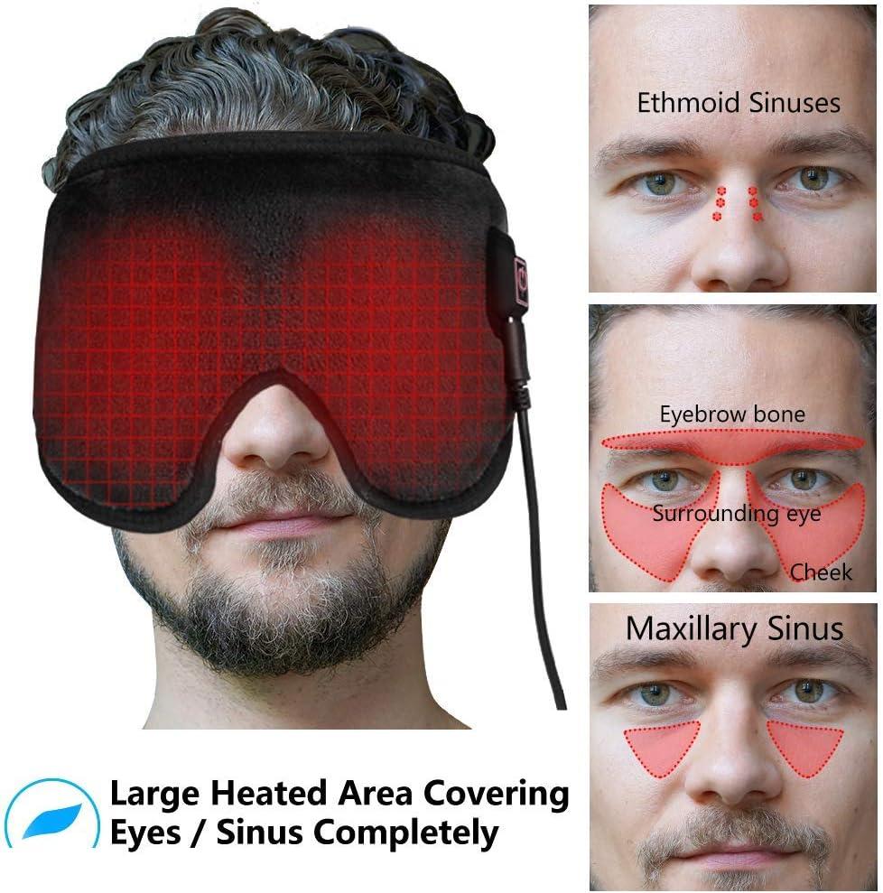 Creatrill X-Large Heated Eye/Sinus Mask - USB Heating Pad for Pain ...