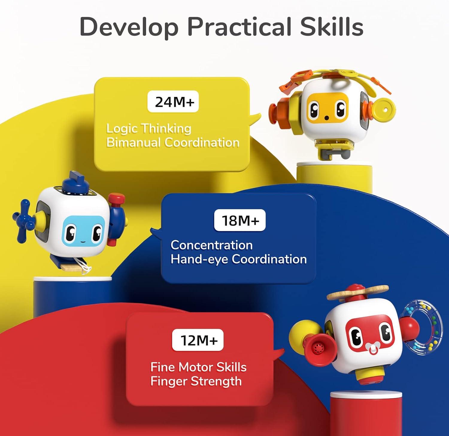 Top Bright Baby Motor Cubes | Montessori Activity Cube for 1+ Year Olds ...