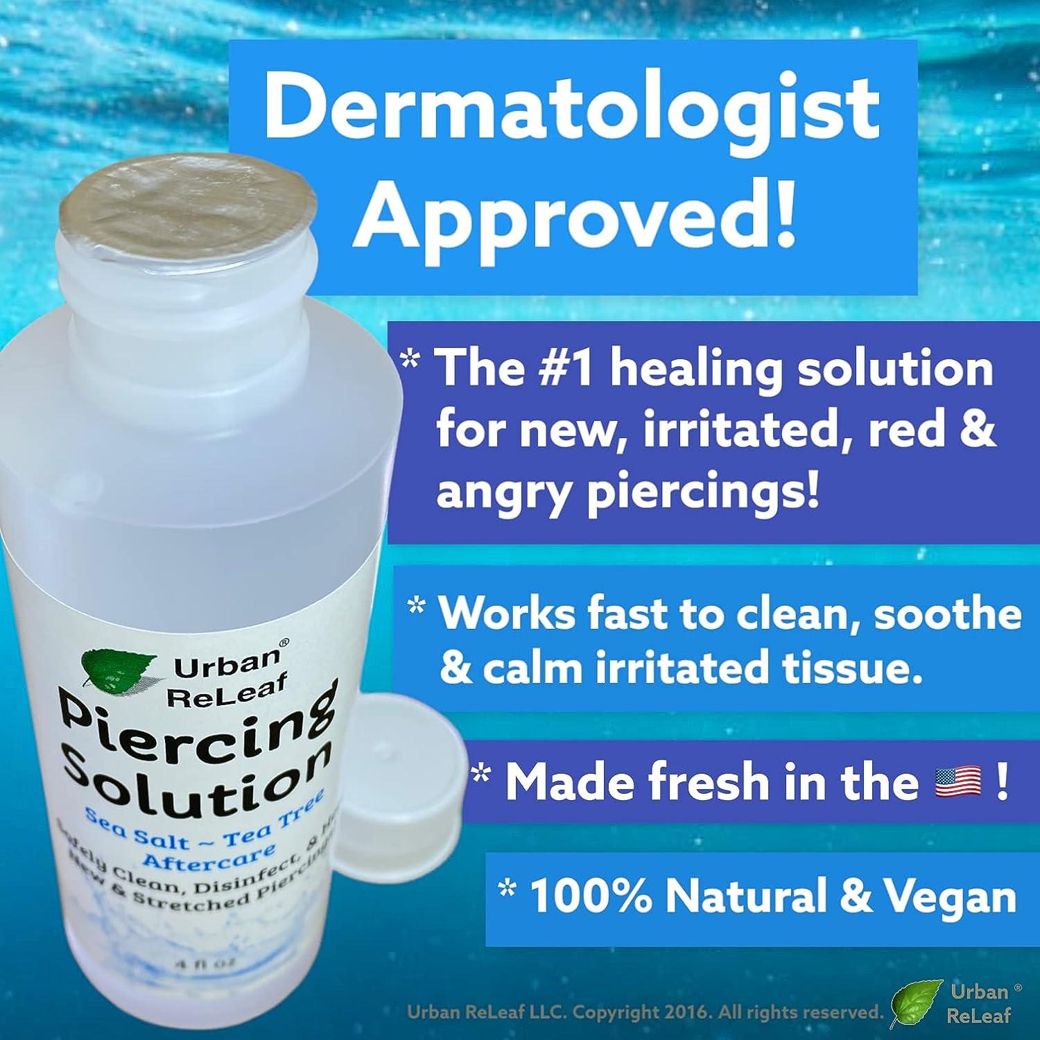 Urban ReLeaf Piercing Solution: Healing Sea Salts & Tea Tree Aftercare ...