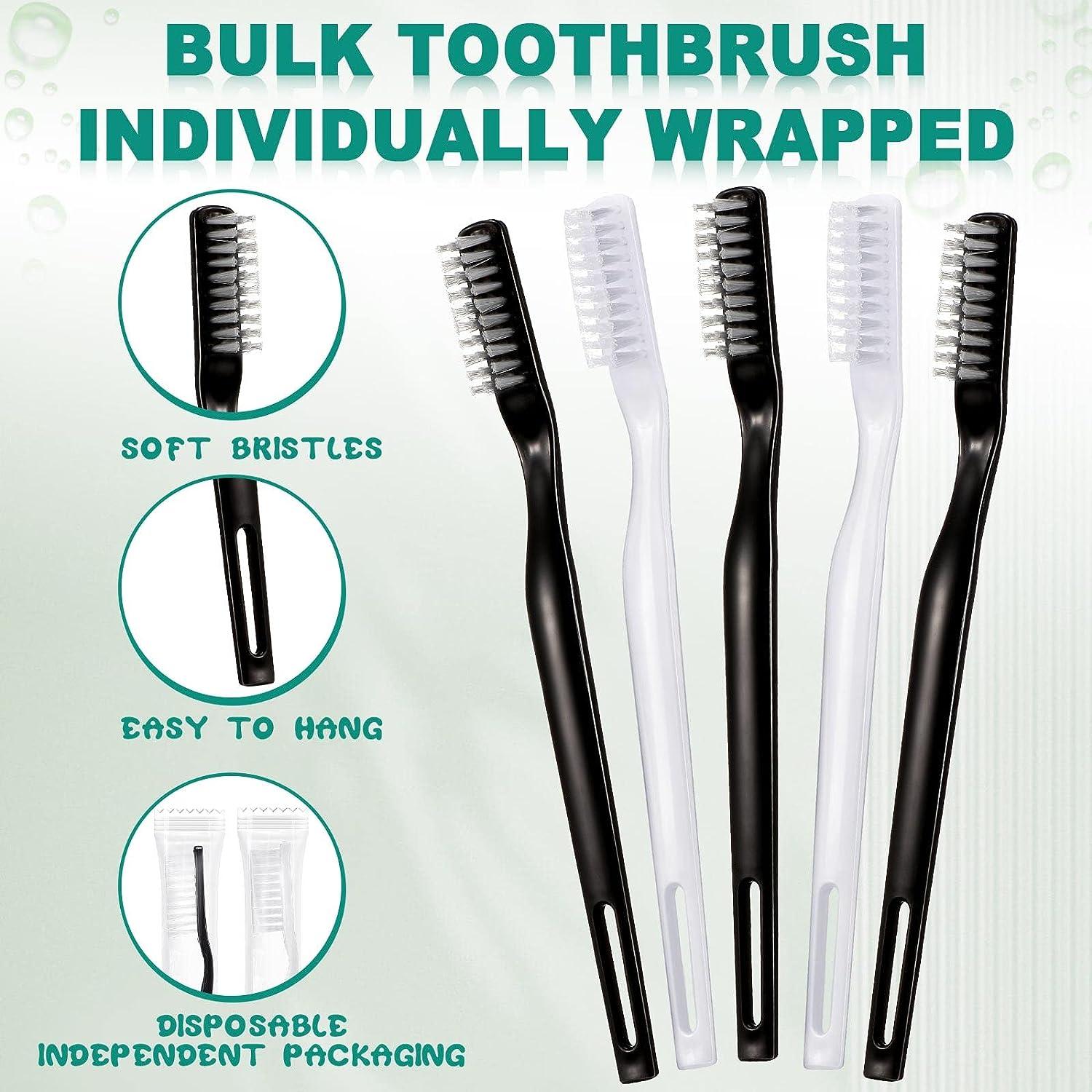 Sieral Bulk Individually Wrapped Disposable Travel Toothbrushes - 144 ...