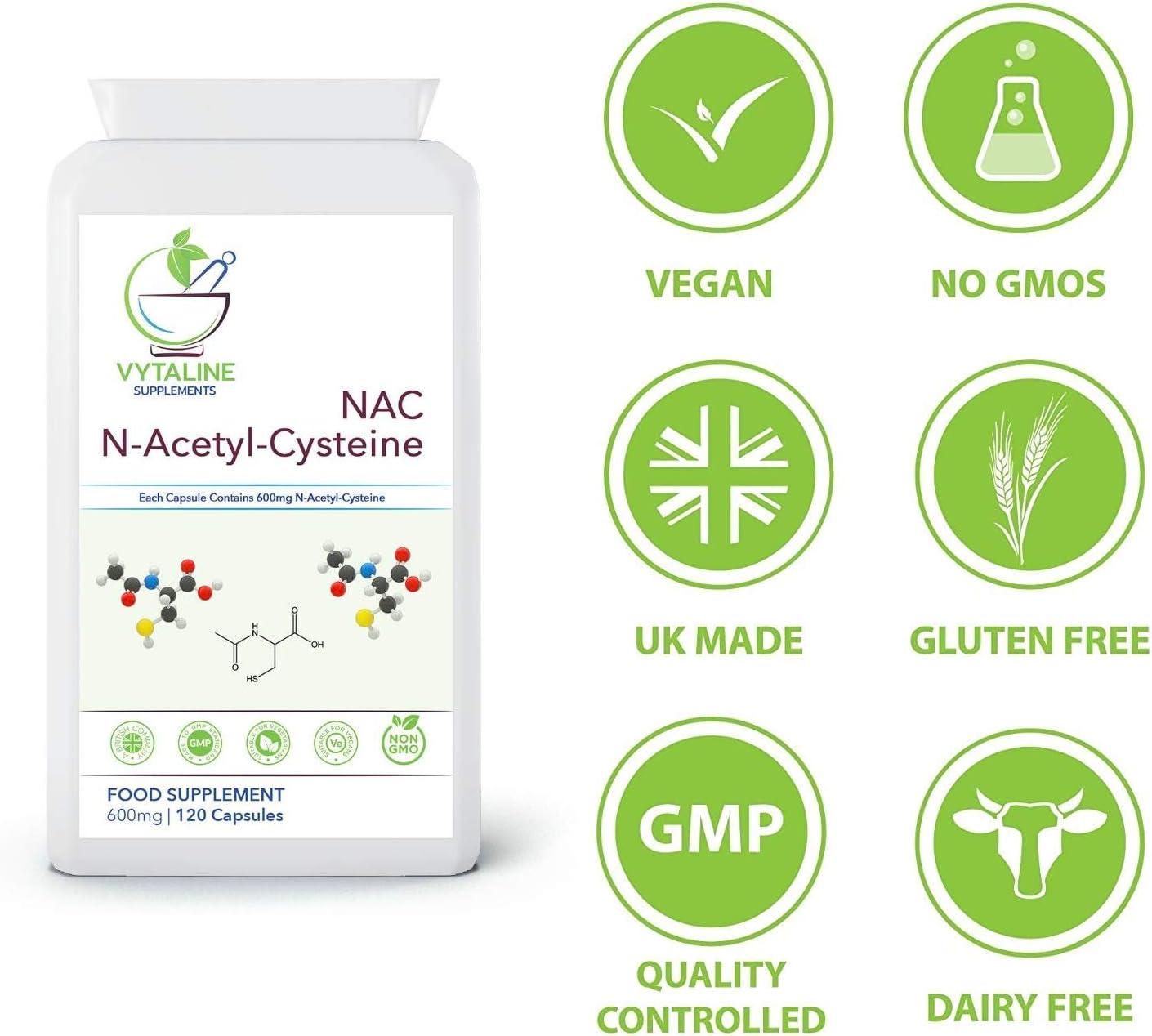 NAC N-Acetyl Cysteine 600mg Supplement High Dose NAC Vitamin Liver ...