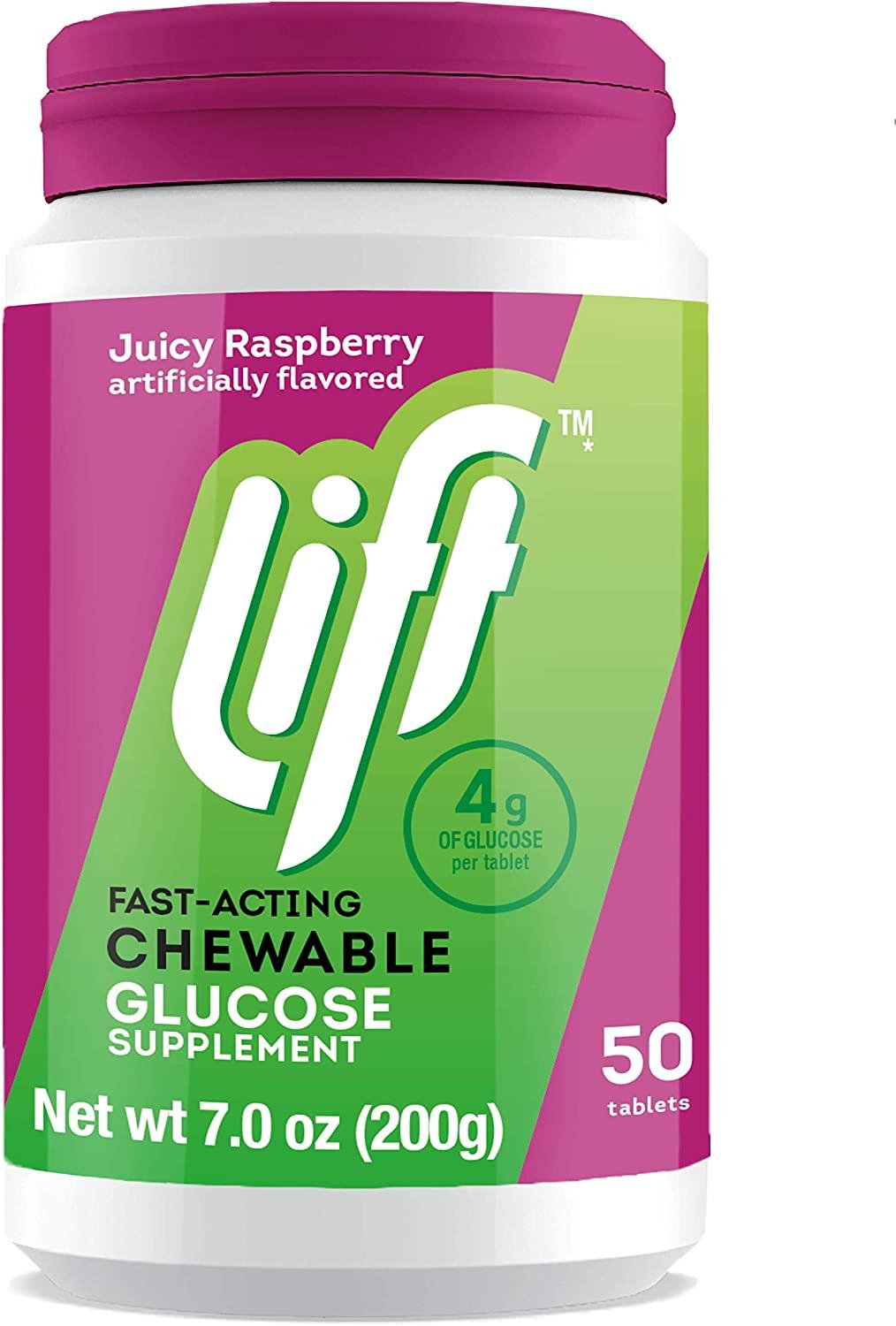 Lift Fast-Acting Raspberry Glucose Energy Tablets - 50 Count Jar | Buy ...