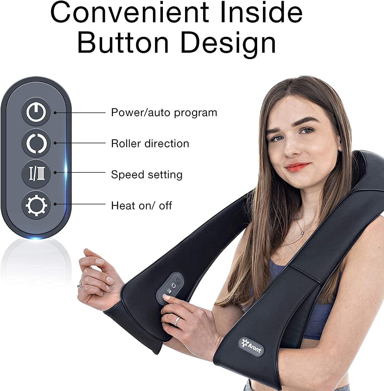 Aront Neck Massage Device with Heat - 3D Shiatsu Deep Tissue Relief for ...