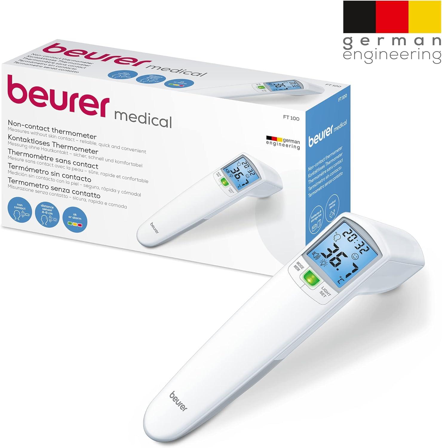 Beurer FT 100 Contactless Infrared Fever Thermometer & HM 16 Hygrometer ...