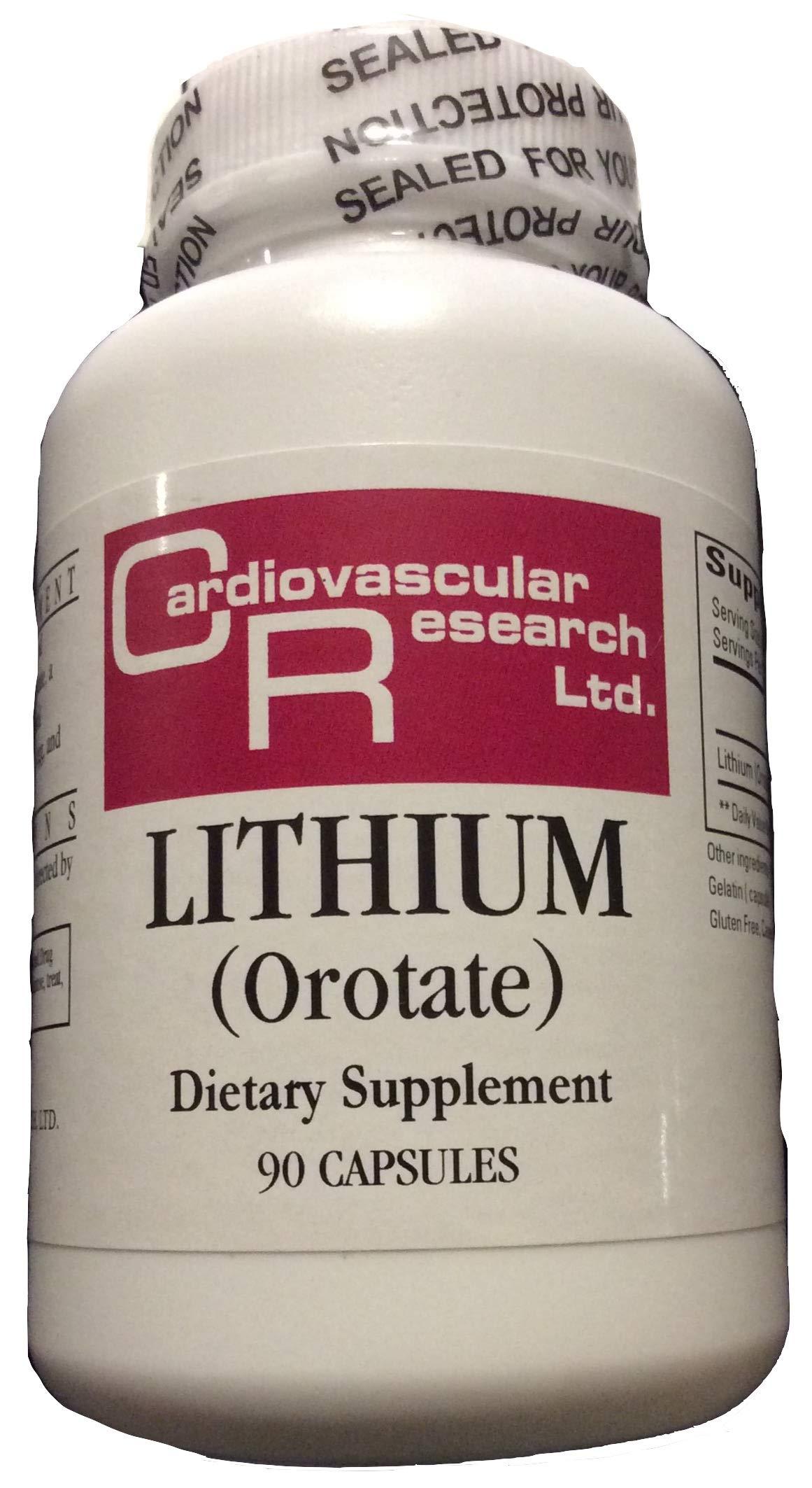 Lithium Orotate Supplement - Cardiovascular Research - 90 Capsules