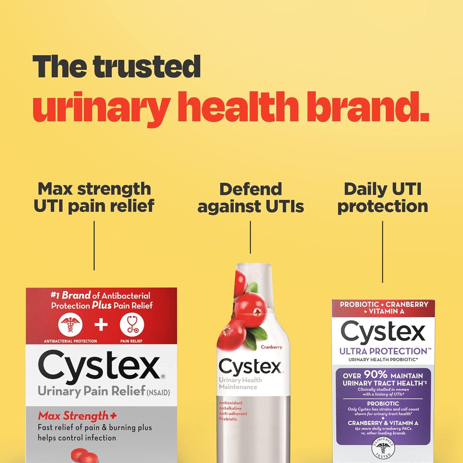 Cystex UTI Pain Relief Maximum Strength Urinary Tract Infection ...