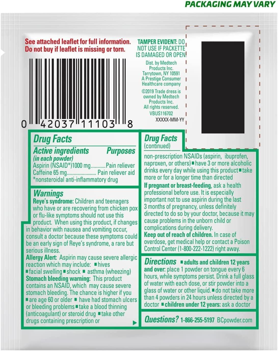 BC Powder Arthritis Pain Reliever - 6 Packets | Buy Now with Express ...