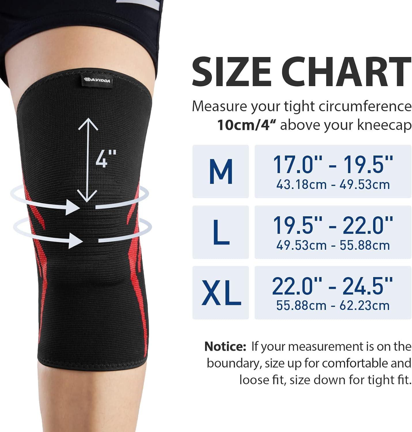 AVIDDA Knee Support Brace - Compression Sleeve for Arthritis & Joint ...