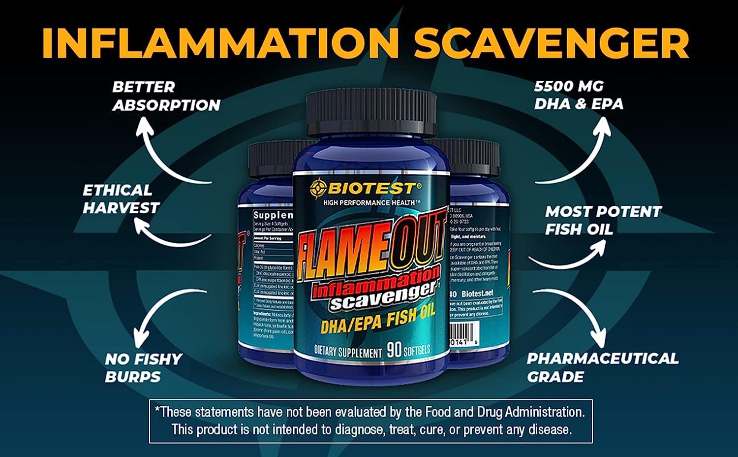 Biotest Flameout Inflammation Scavenger - 5500mg Omega-3 Fish Oil ...