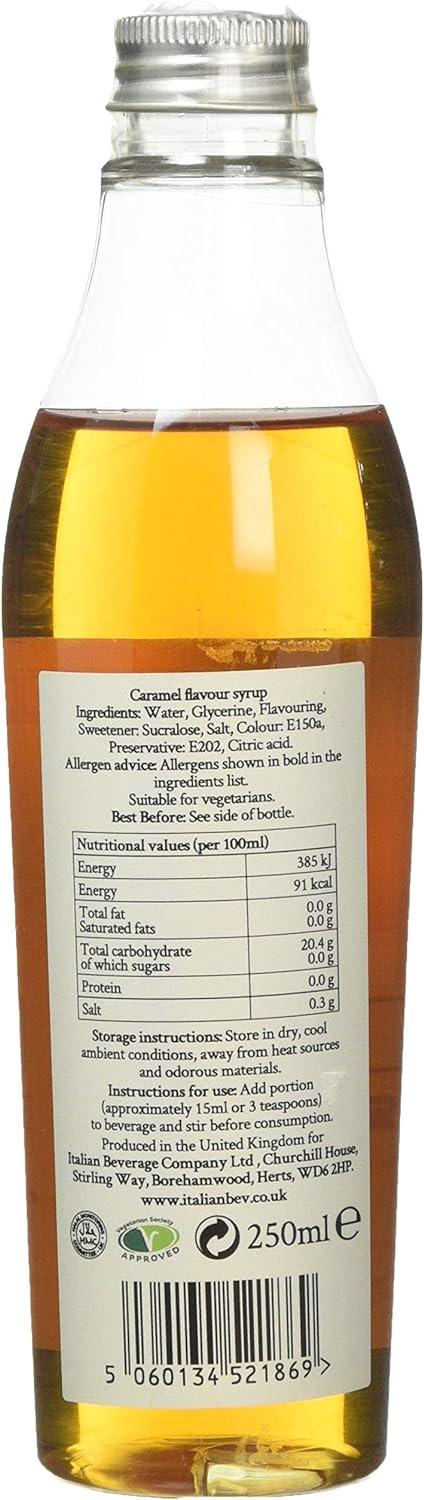 Sugar Free Caramel Syrup - Low Calorie, Vegan & Nut Free (250ml ...